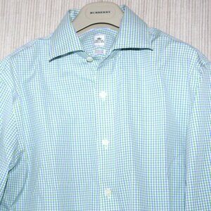 Peter Millar | Shirts | Peter Millar Nanoluxe Easycare Green Blue Mini Twill Shirt 55 Long ...